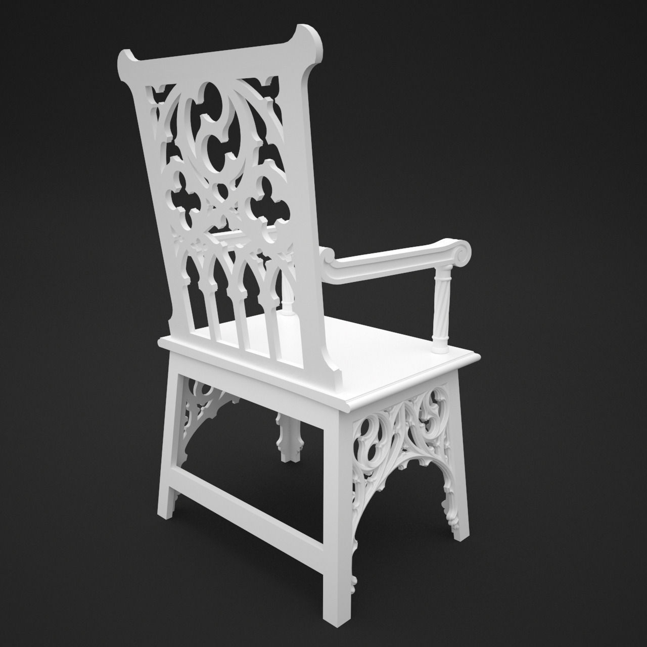 Gothic Chair 3D Model .max .obj .3dm - CGTrader.com