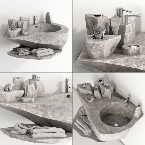 Washing stone bathroom 3D model | CGTrader