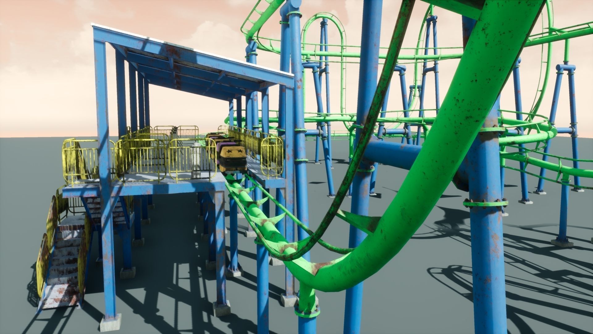 3D model Roller Coaster UE4 Unity VR / AR / low-poly | CGTrader