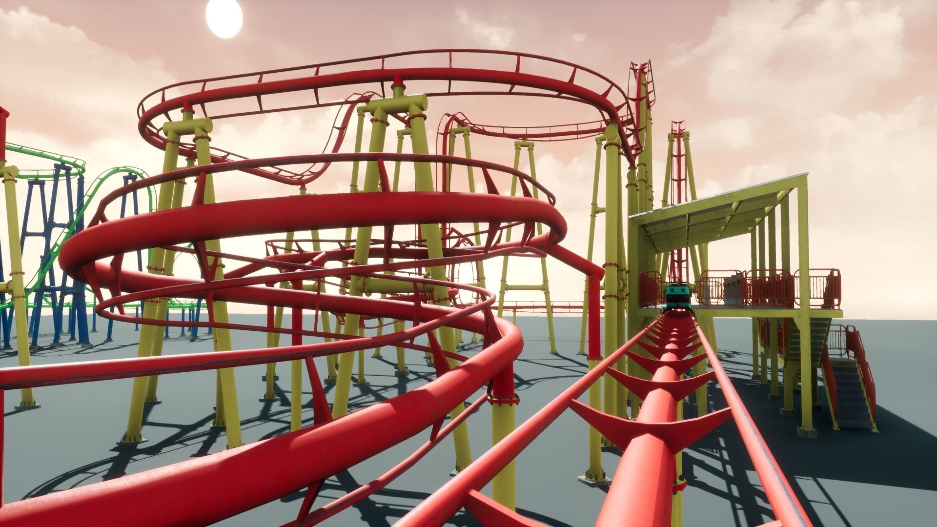3D model Roller Coaster UE4 Unity VR / AR / low-poly | CGTrader