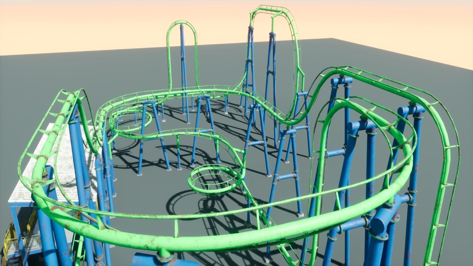 3D model Roller Coaster UE4 Unity VR / AR / low-poly | CGTrader