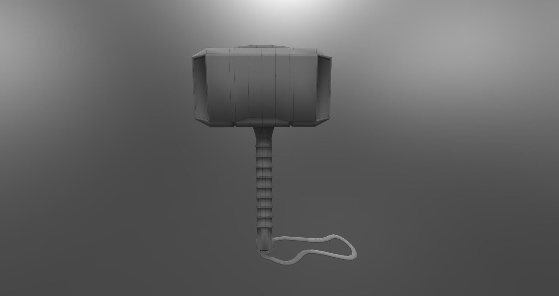 3D model Mjolnir low poly model with 4k Textures VR / AR / low-poly ...