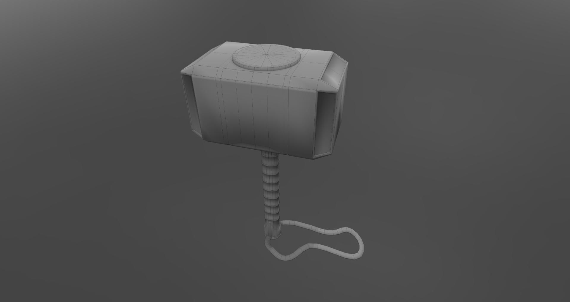 3D model Mjolnir low poly model with 4k Textures VR / AR / low-poly ...
