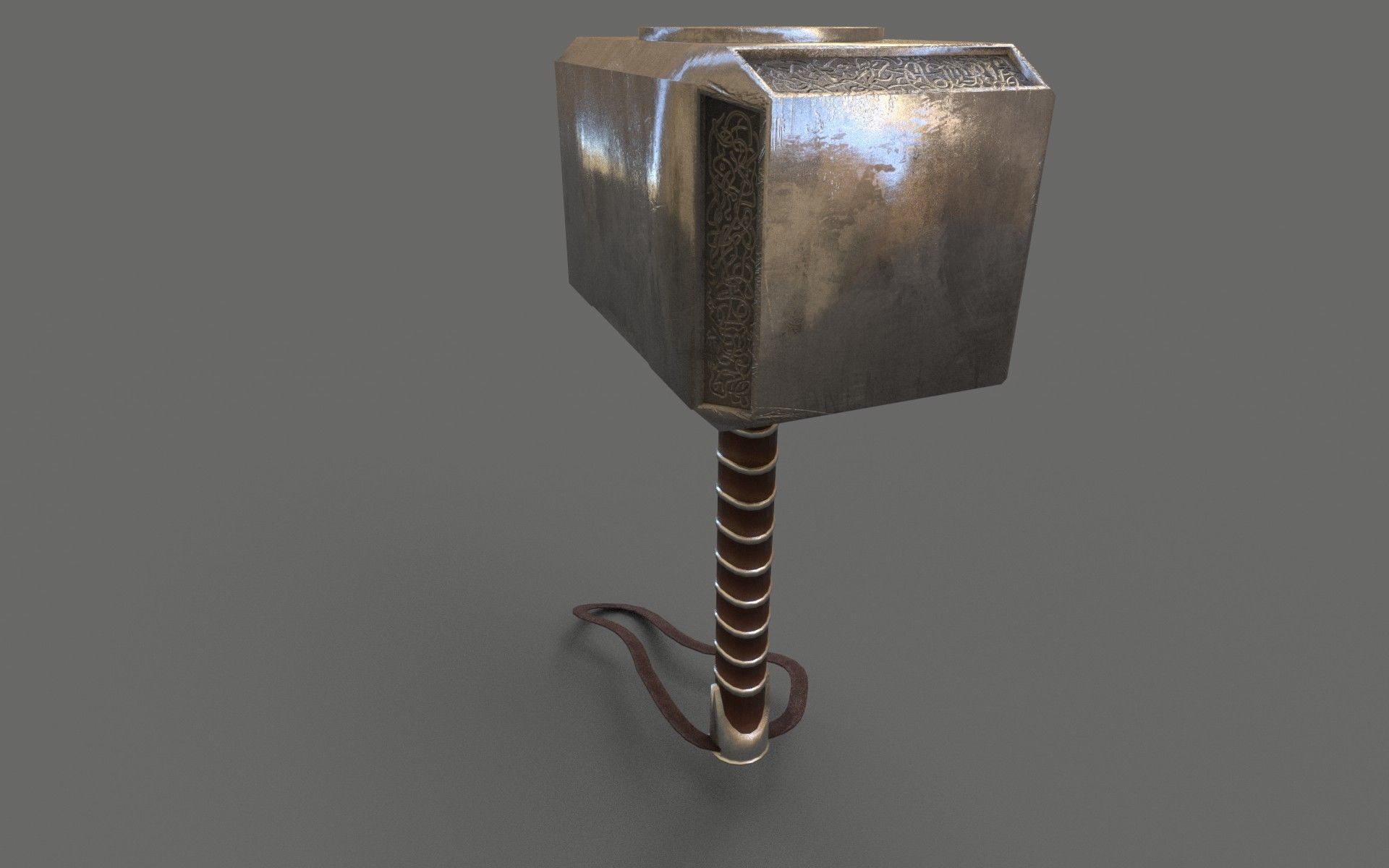 3D model Mjolnir low poly model with 4k Textures VR / AR / low-poly ...