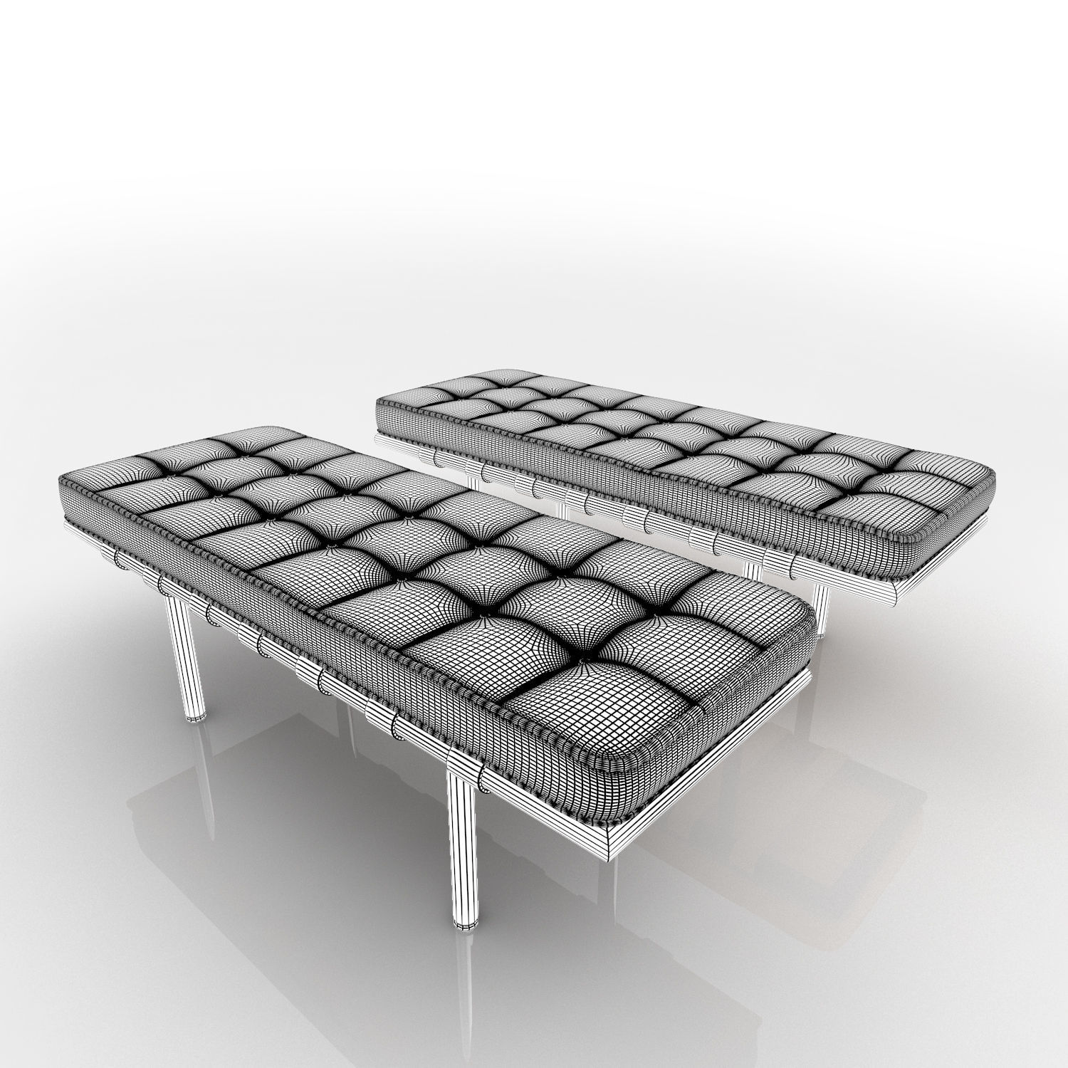 Barcelona Bench 3D model | CGTrader