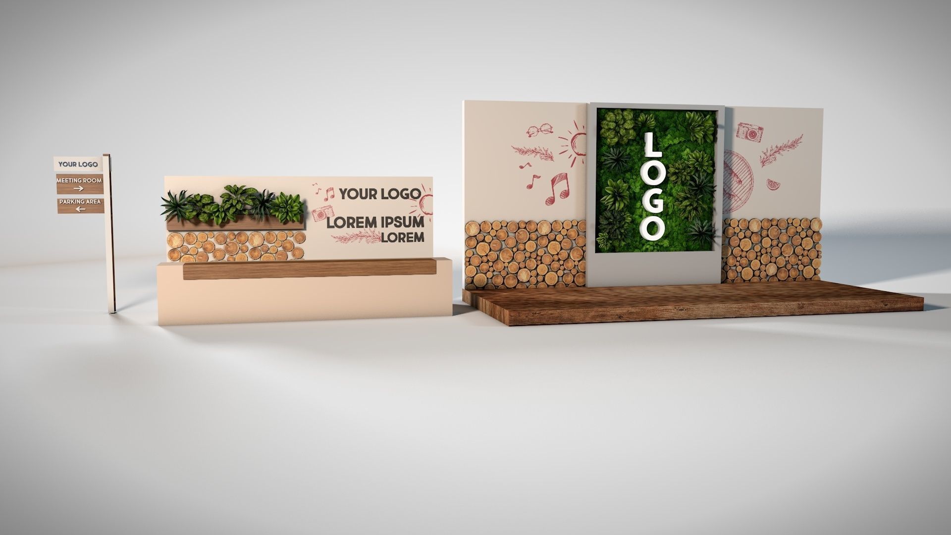 Event and Exhibition Stage - Signboard - Welcome Desk 3D model | CGTrader