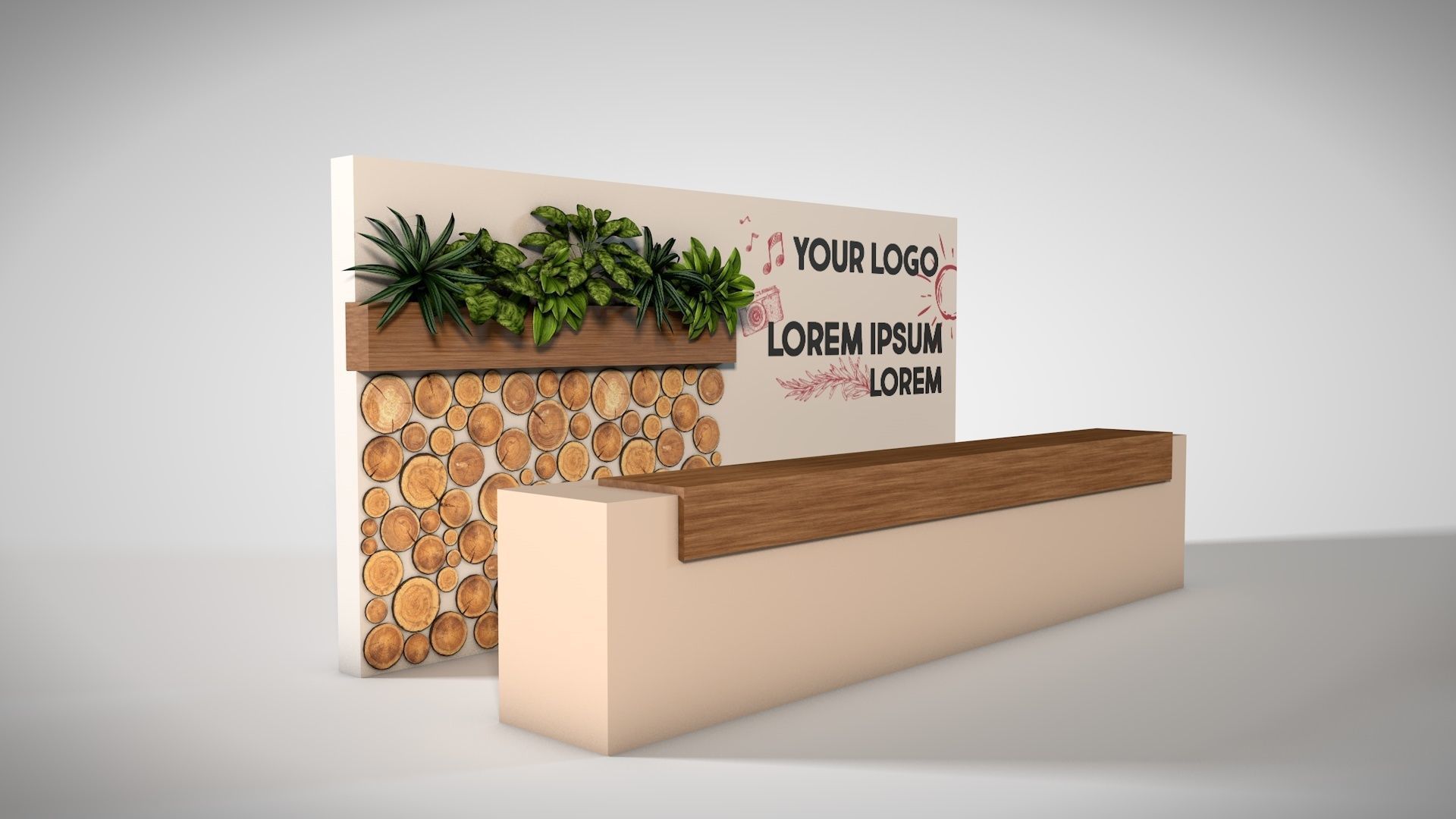Event and Exhibition Stage - Signboard - Welcome Desk 3D model | CGTrader