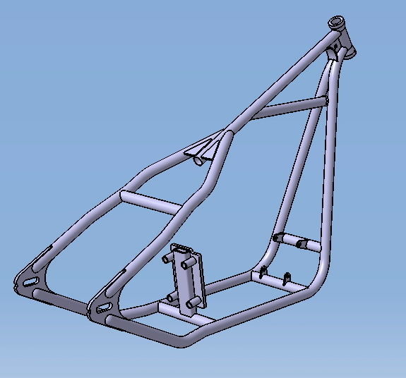 Harley Davidson sportster chopper frame 3D model | CGTrader