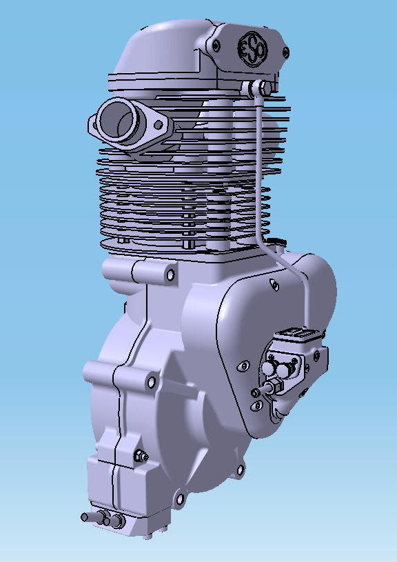 Engine speedway motorcycle ESO 500 3D model | CGTrader