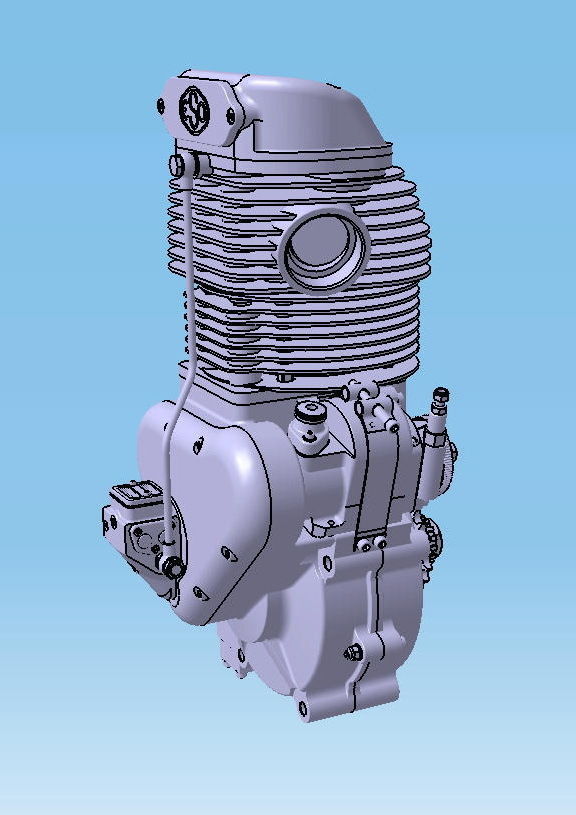 Engine speedway motorcycle ESO 500 3D model | CGTrader