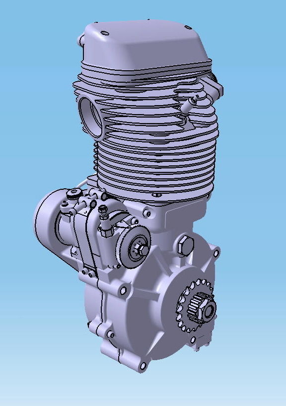 Engine speedway motorcycle ESO 500 3D model | CGTrader