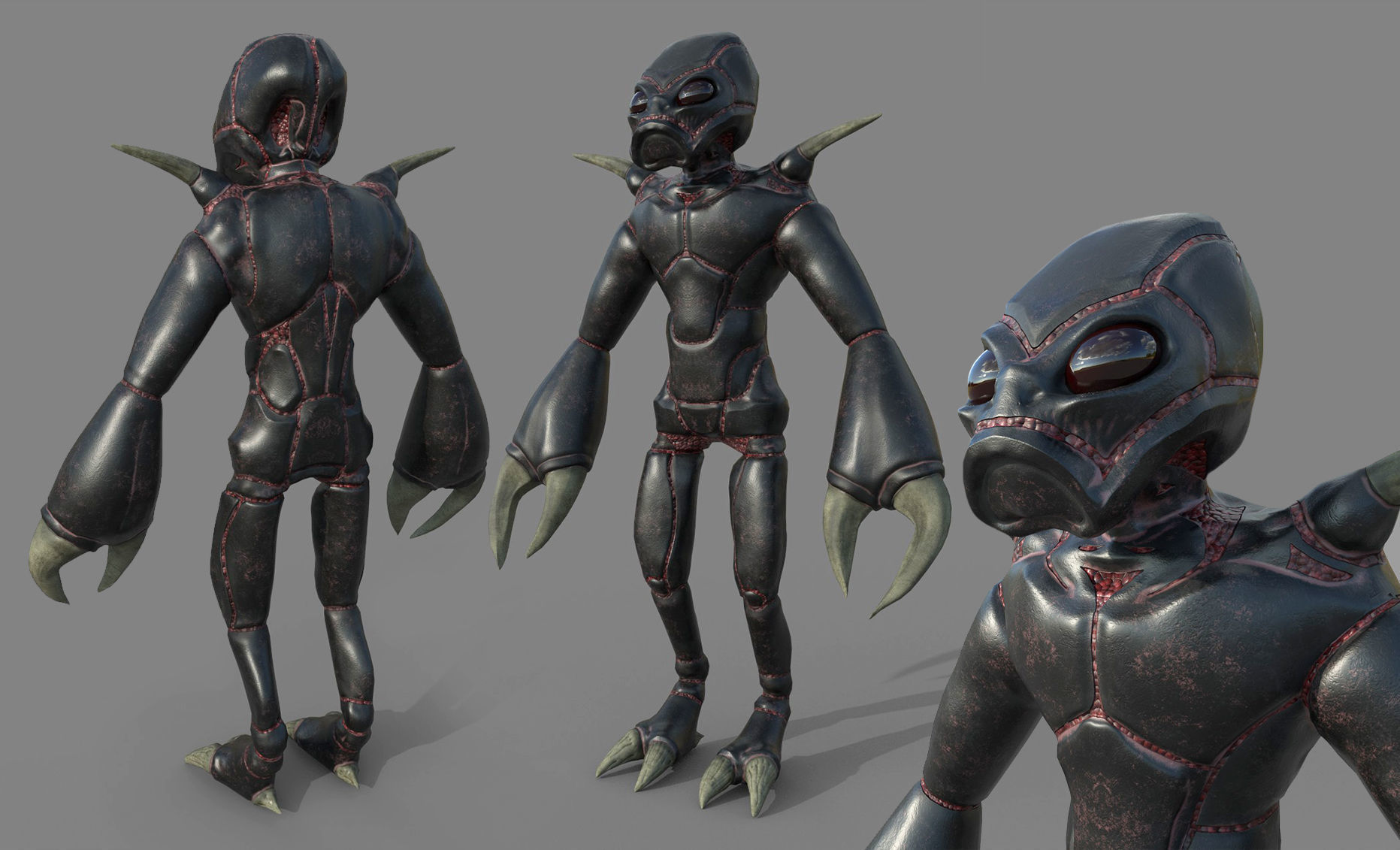 3D model Insectoid alien character - Rigged and animated