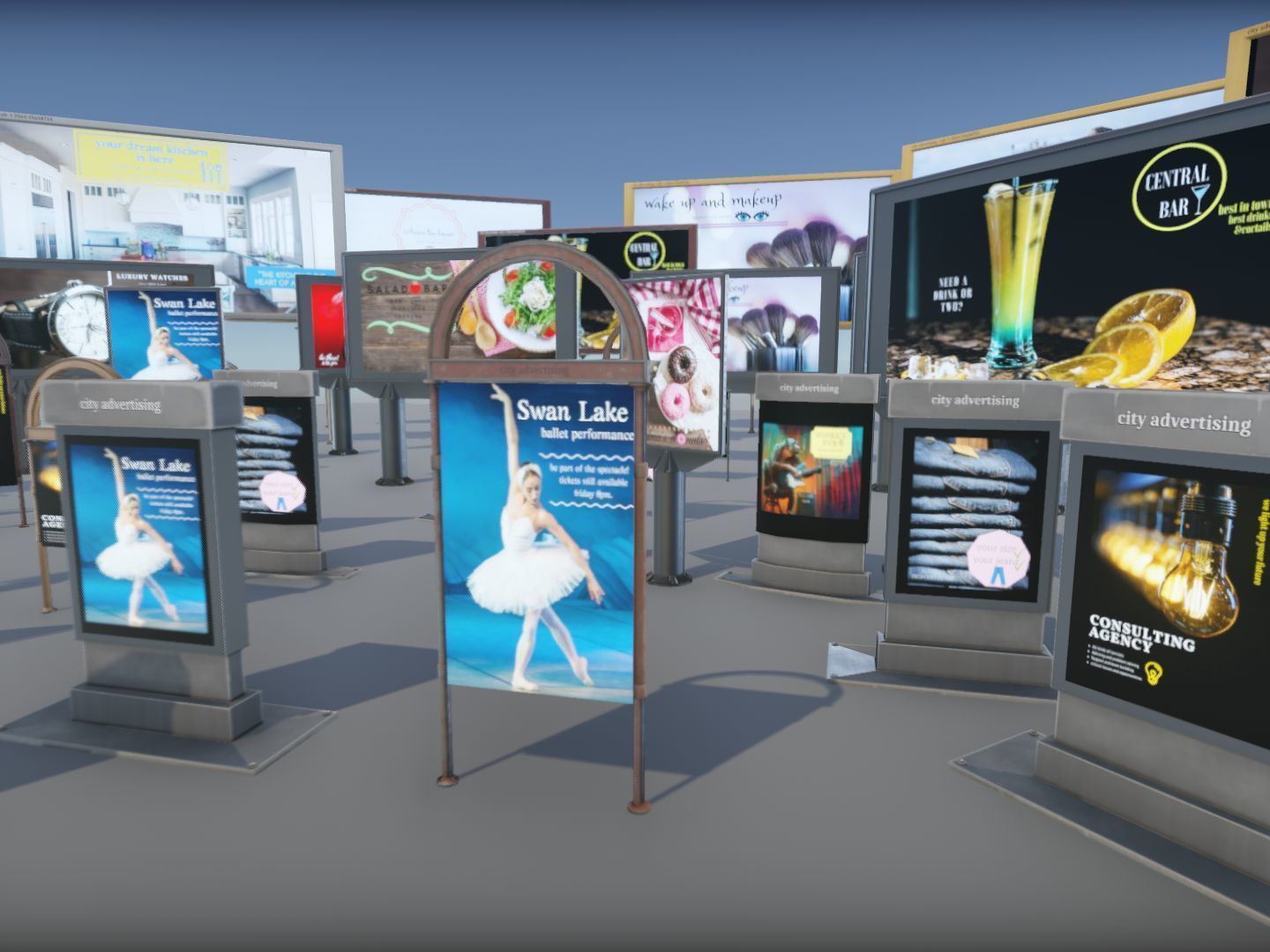 3D model Advertising Panels 2 VR / AR / low-poly | CGTrader