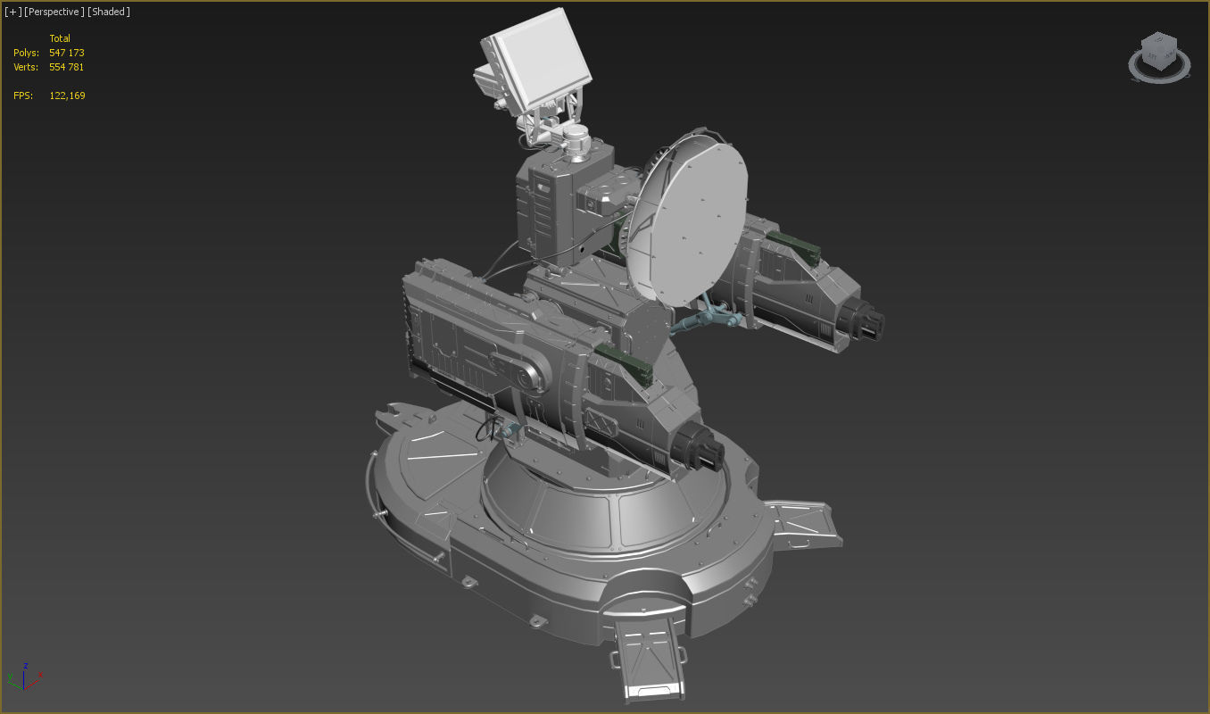 Sci-fi antiaircraft laser turret 3D model | CGTrader