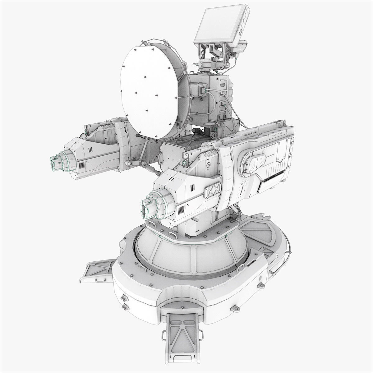 Sci-fi antiaircraft laser turret 3D model | CGTrader