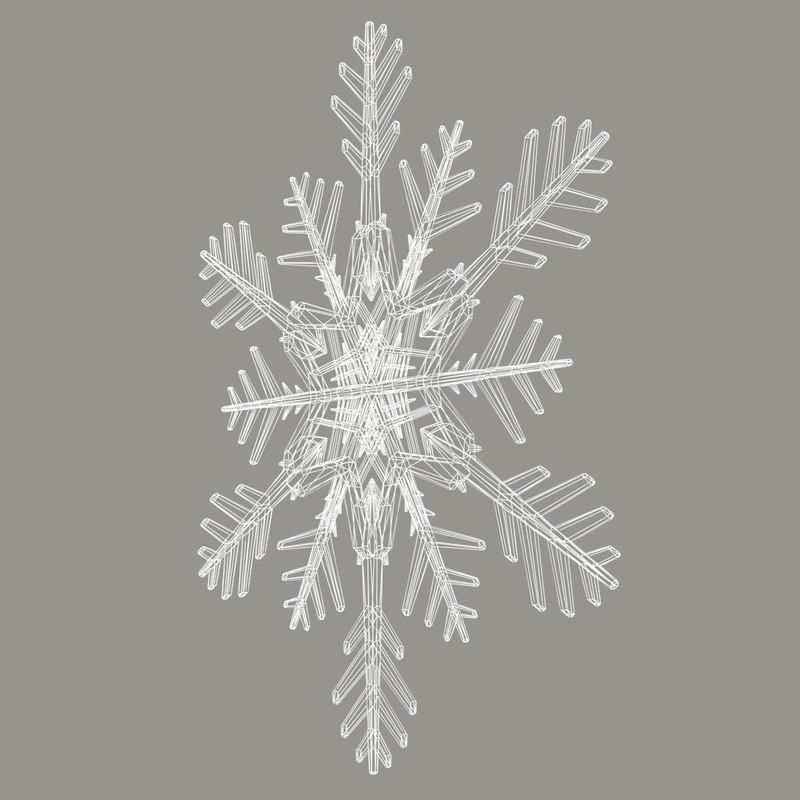 3D model Snowflake Low-Poly - Tracery - VR / AR / low-poly | CGTrader