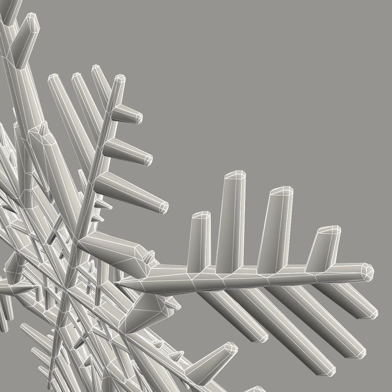3D model Snowflake Low-Poly - Tracery - VR / AR / low-poly | CGTrader