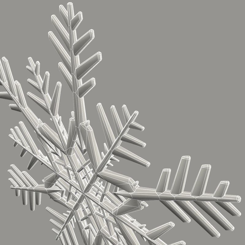 3D model Snowflake Low-Poly - Tracery - VR / AR / low-poly | CGTrader
