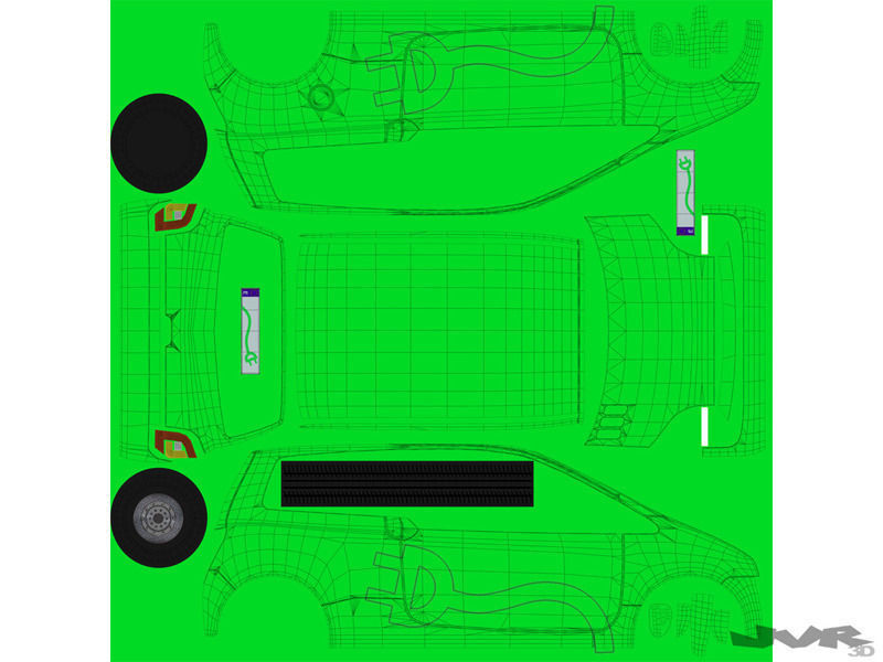 Electric Car and Charging Post 3D model | CGTrader
