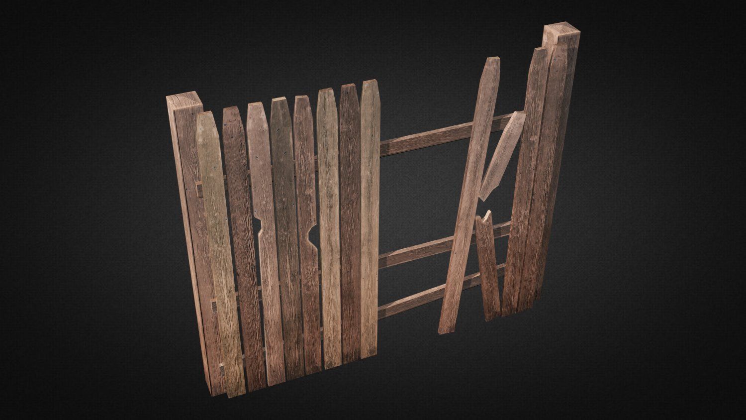 3D model Ultimate Wood Fence Kit VR / AR / low-poly | CGTrader