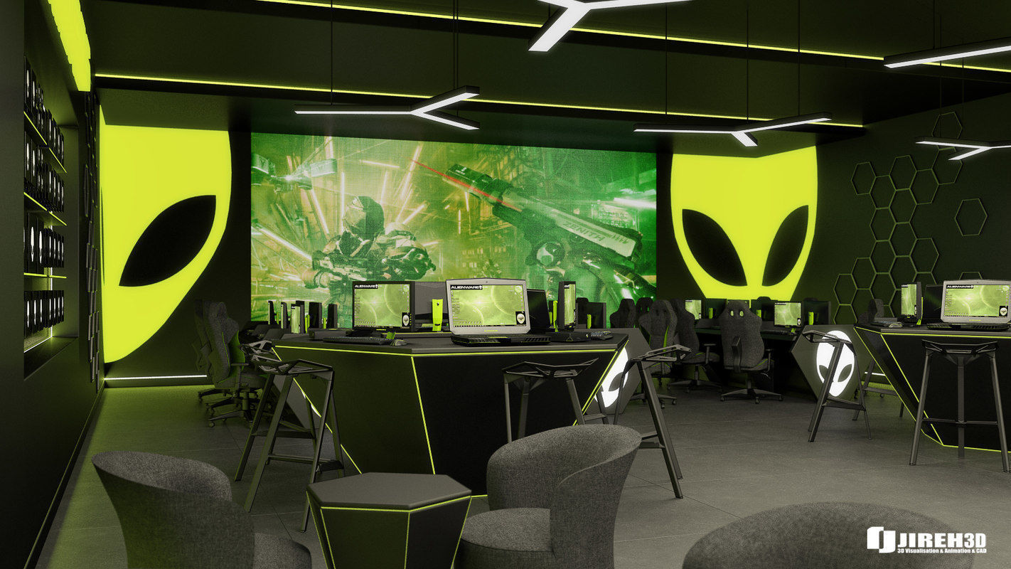 VRay - C4D Scene files - Exterior and Interior - Gaming Store 3D model ...