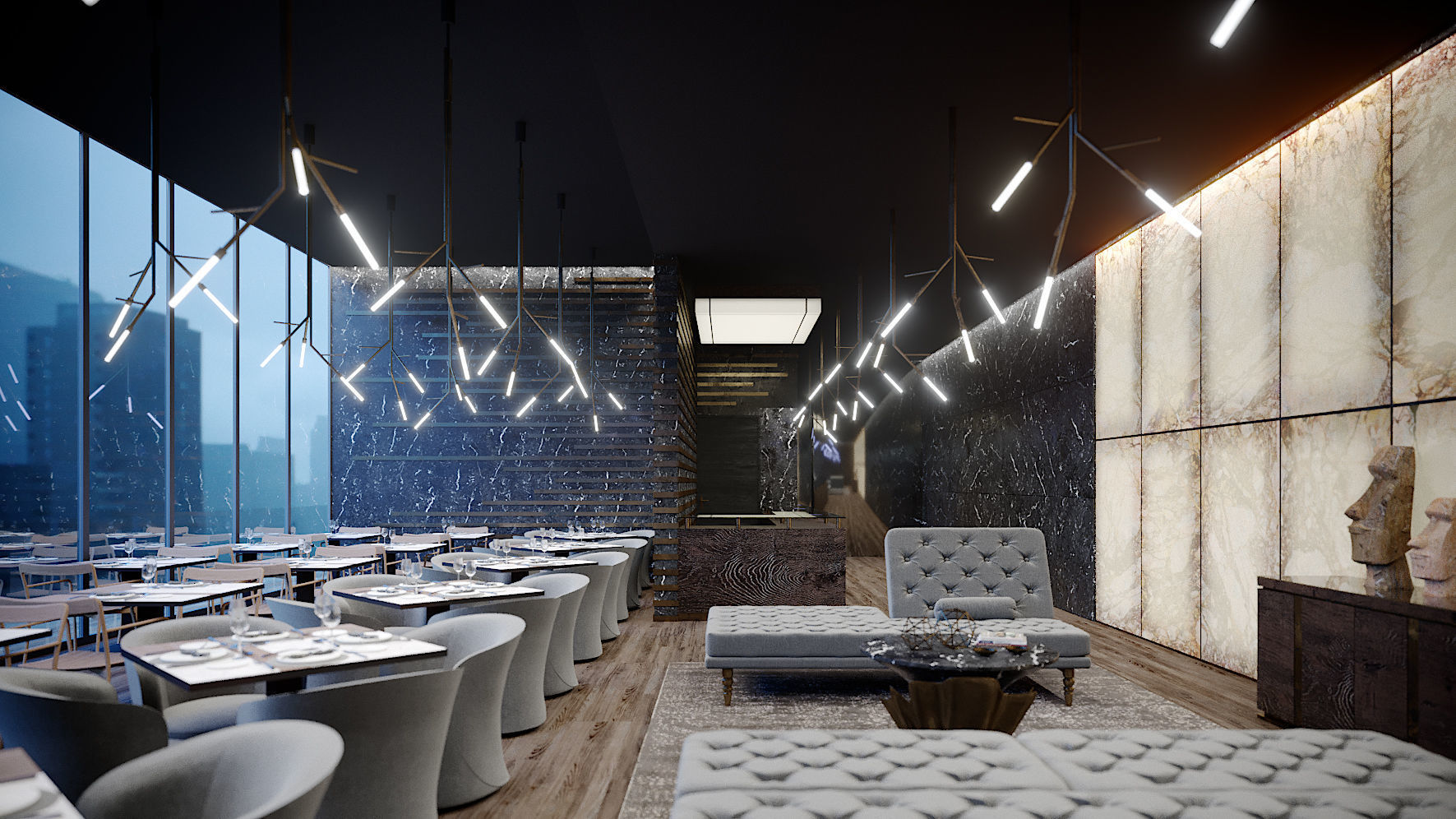 Corona - C4D Scene files - Luxury Restaurant Scene 3D model | CGTrader