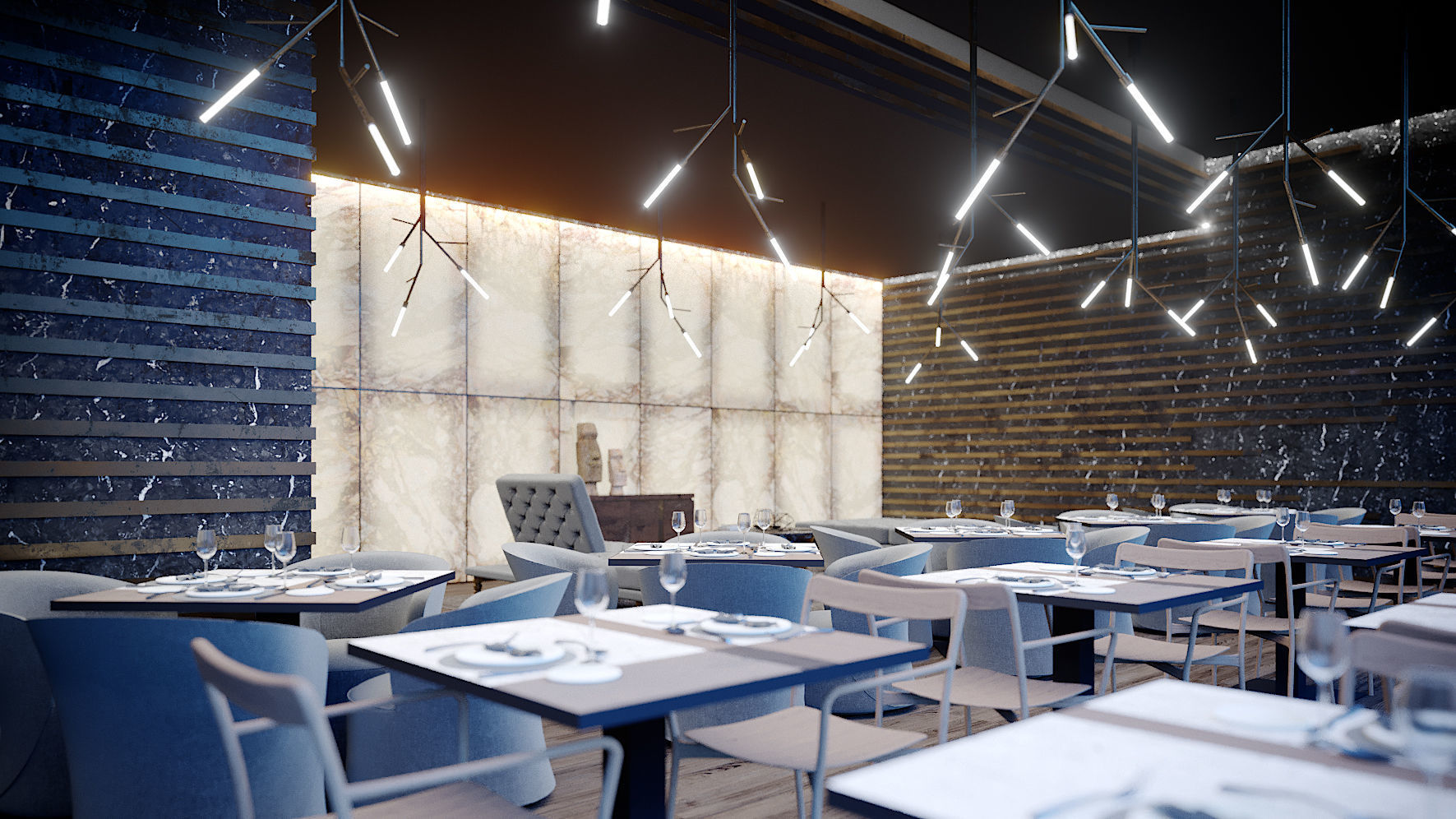 Corona - C4D Scene files - Luxury Restaurant Scene 3D model | CGTrader