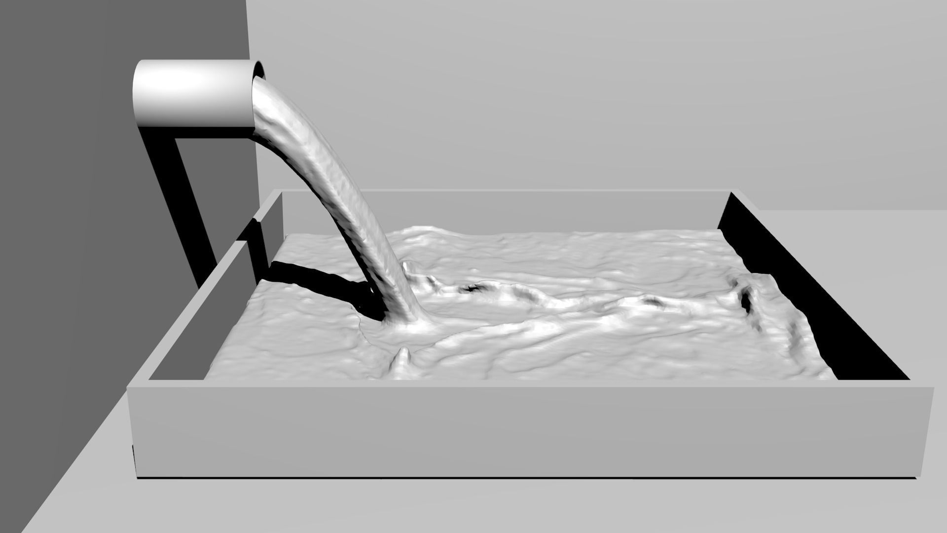Flowing water to the container 3D model animated | CGTrader