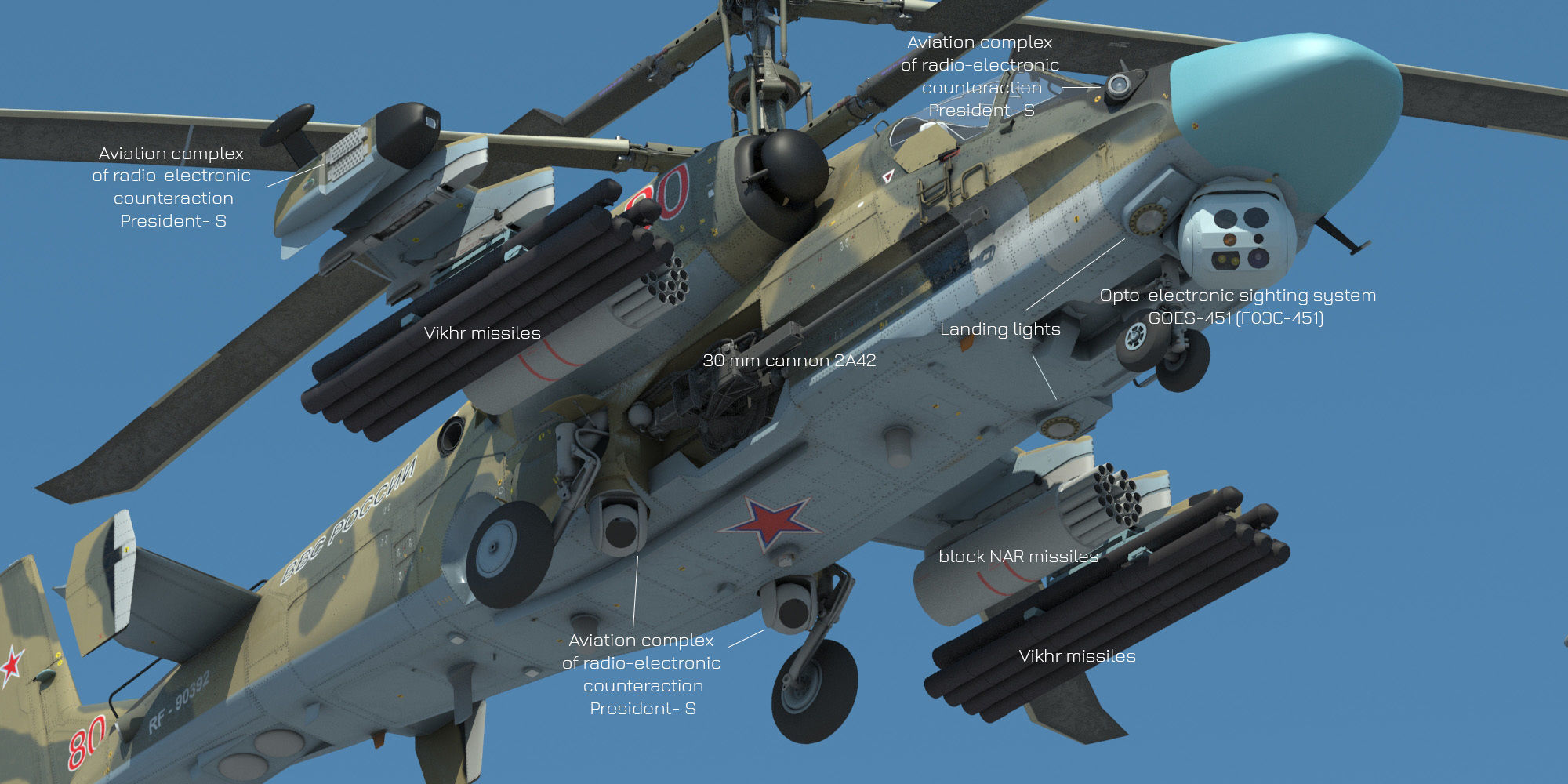3D model 3D model Russian attack helicopter Ka-52 Hokum B Alligator VR ...
