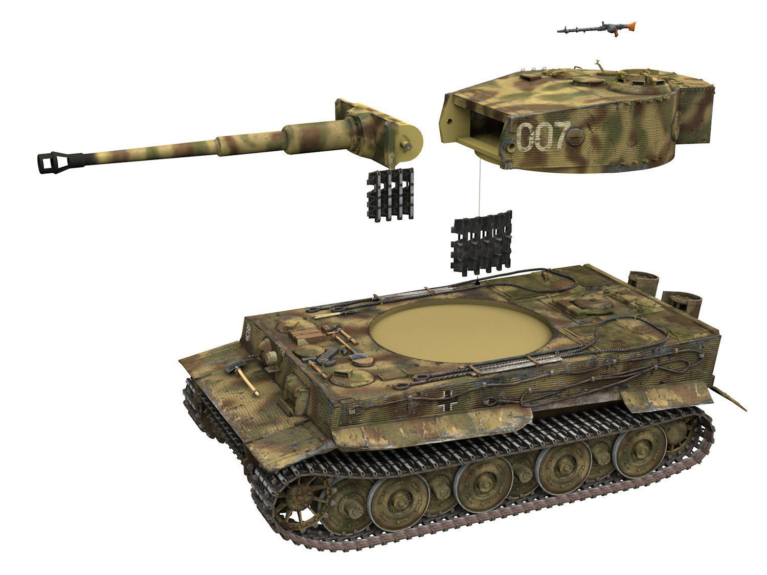 Panzer VI - Tiger - 007 - Late Production 3D model | CGTrader