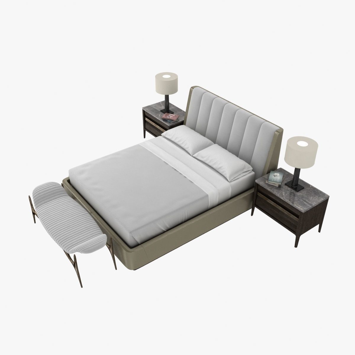 Holly Hunt bedroom furniture set 2 3D model | CGTrader