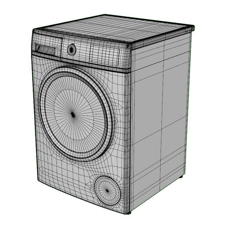 FRONT LOAD SILVER WASHING MACHINE 3D model | CGTrader