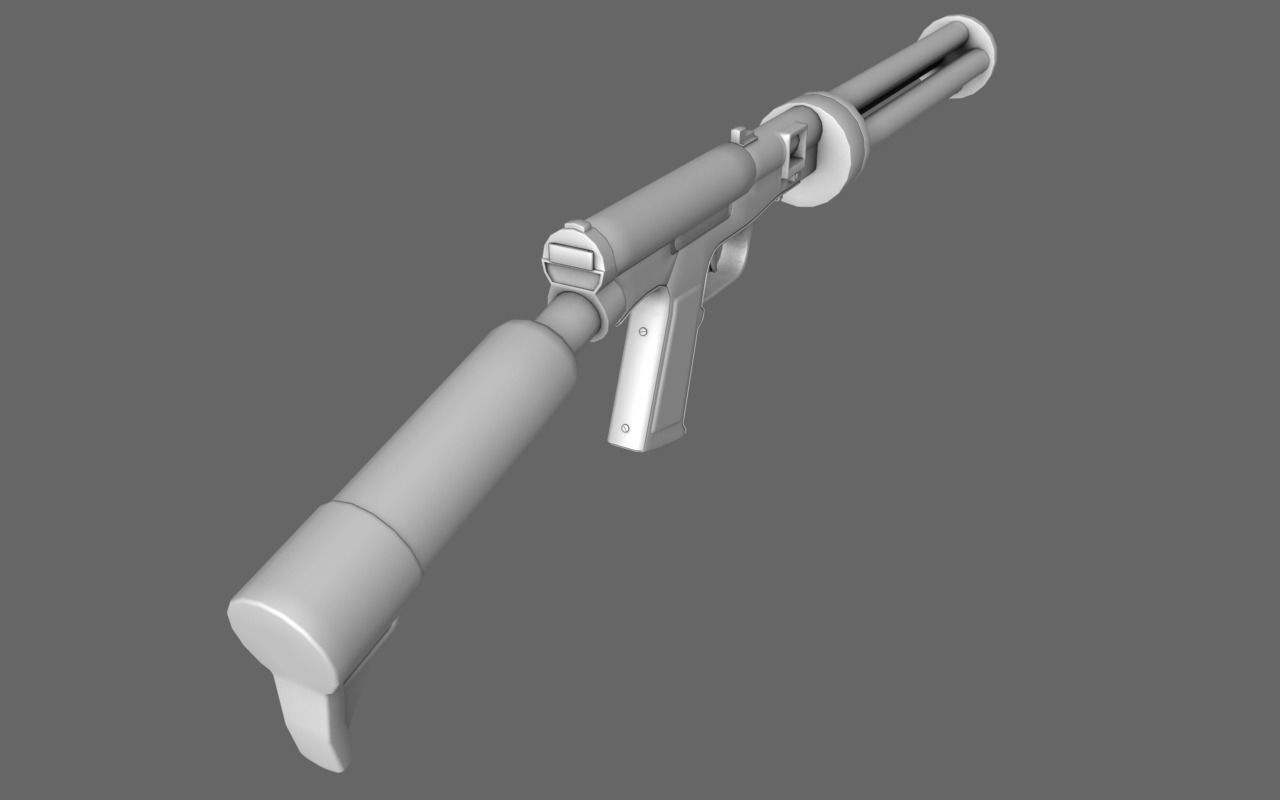 Cyborg Shotgun Rifle 3D model | CGTrader