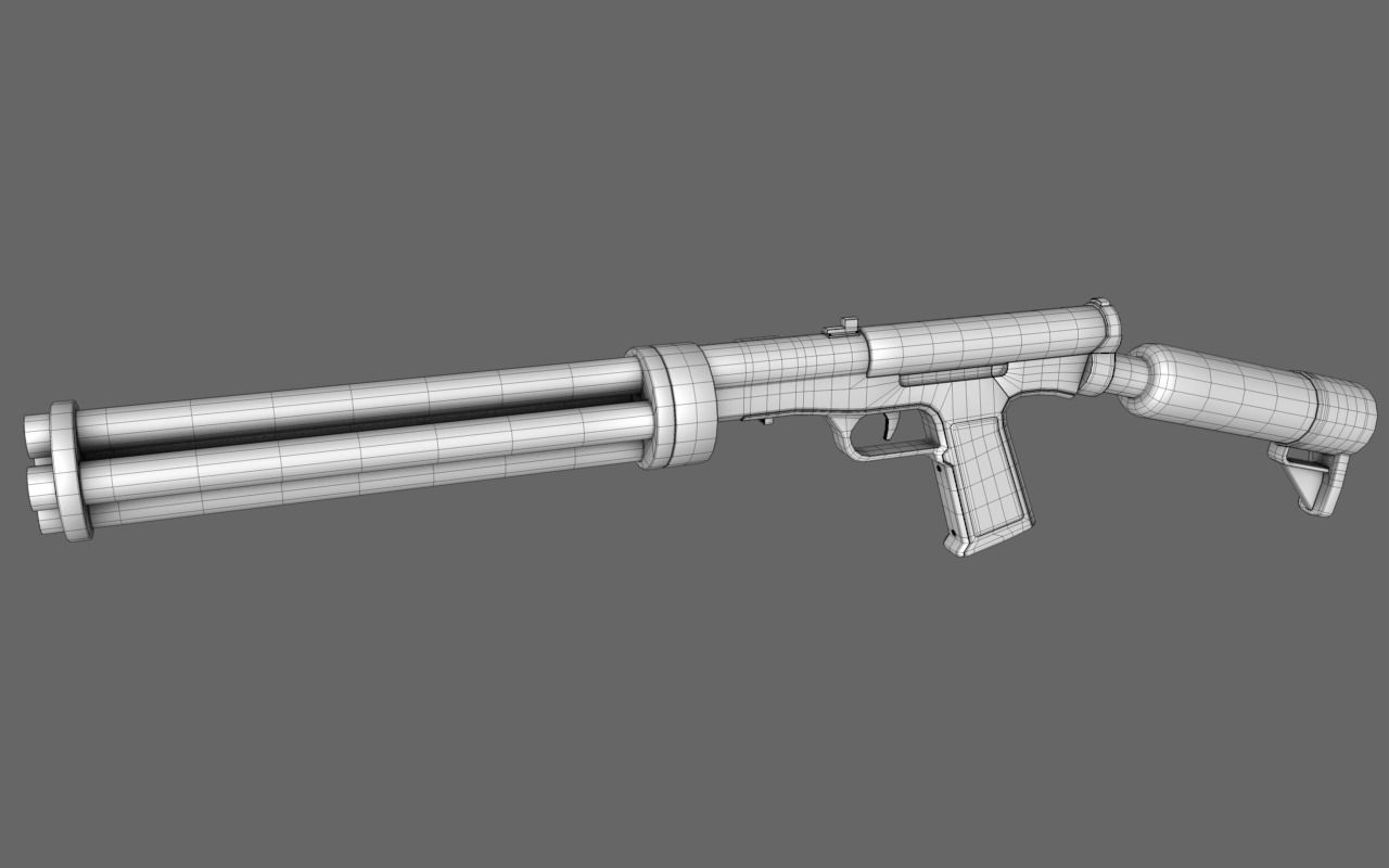 Cyborg Shotgun Rifle 3D model | CGTrader
