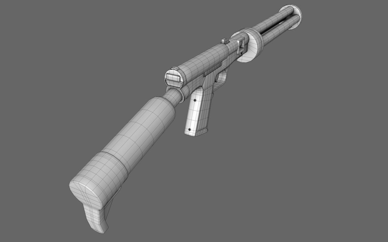 Cyborg Shotgun Rifle 3D model | CGTrader