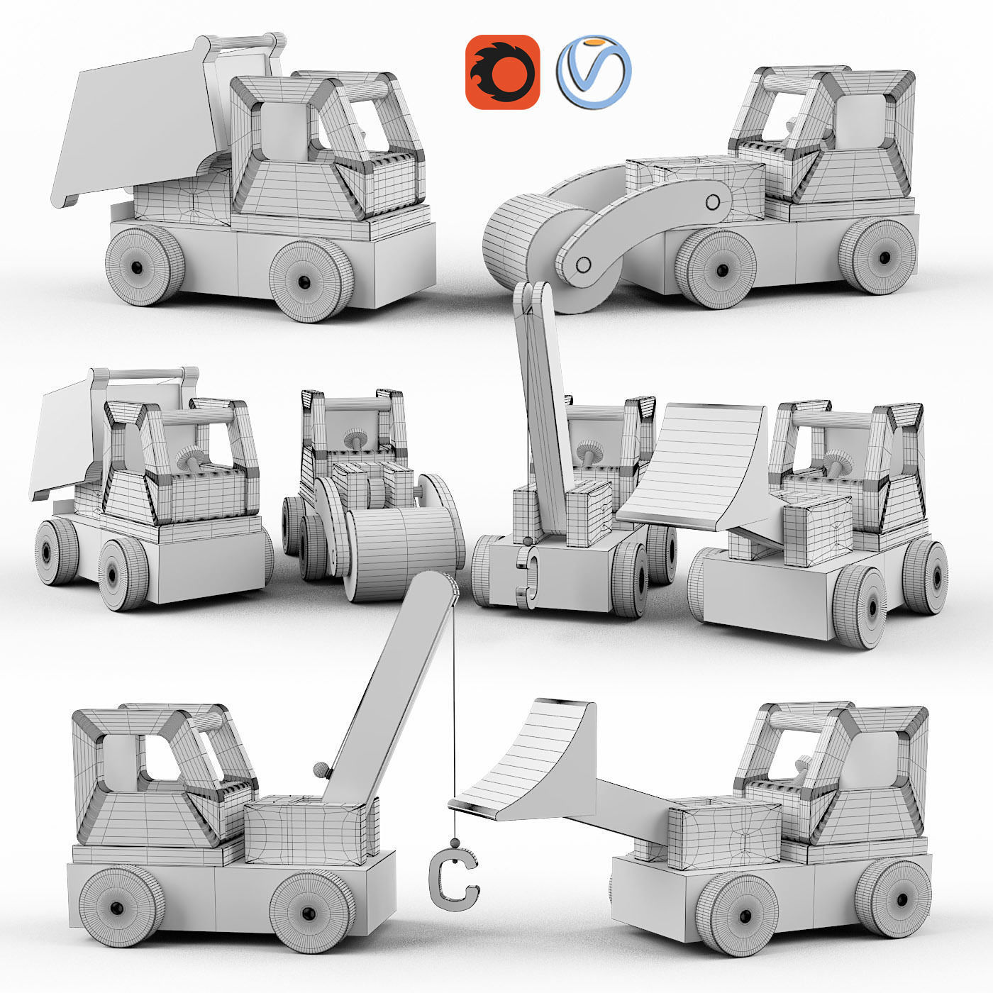 set of toys-construction equipment 3D model | CGTrader