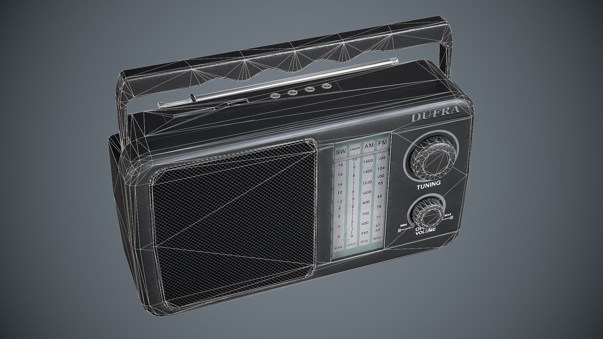 3D model Radio Black VR / AR / low-poly | CGTrader