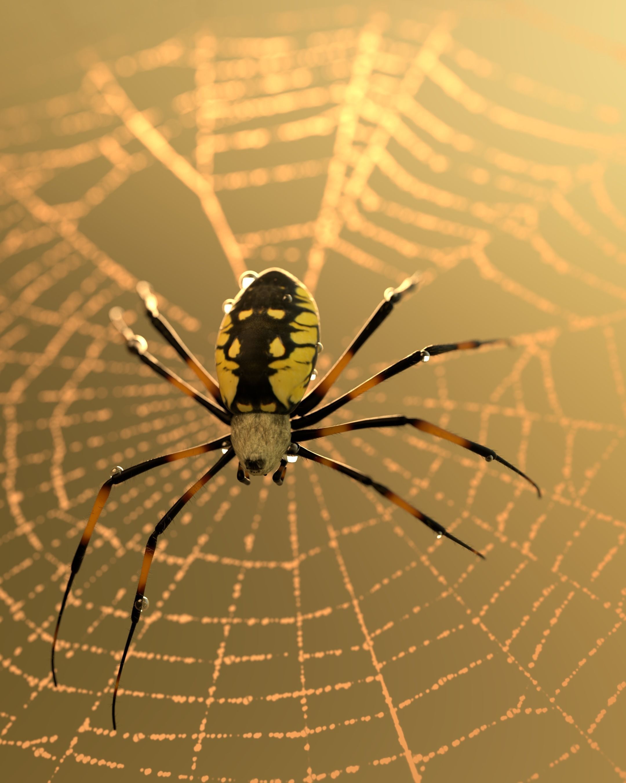3D model Black and Yellow Garden Spider VR / AR / low-poly | CGTrader