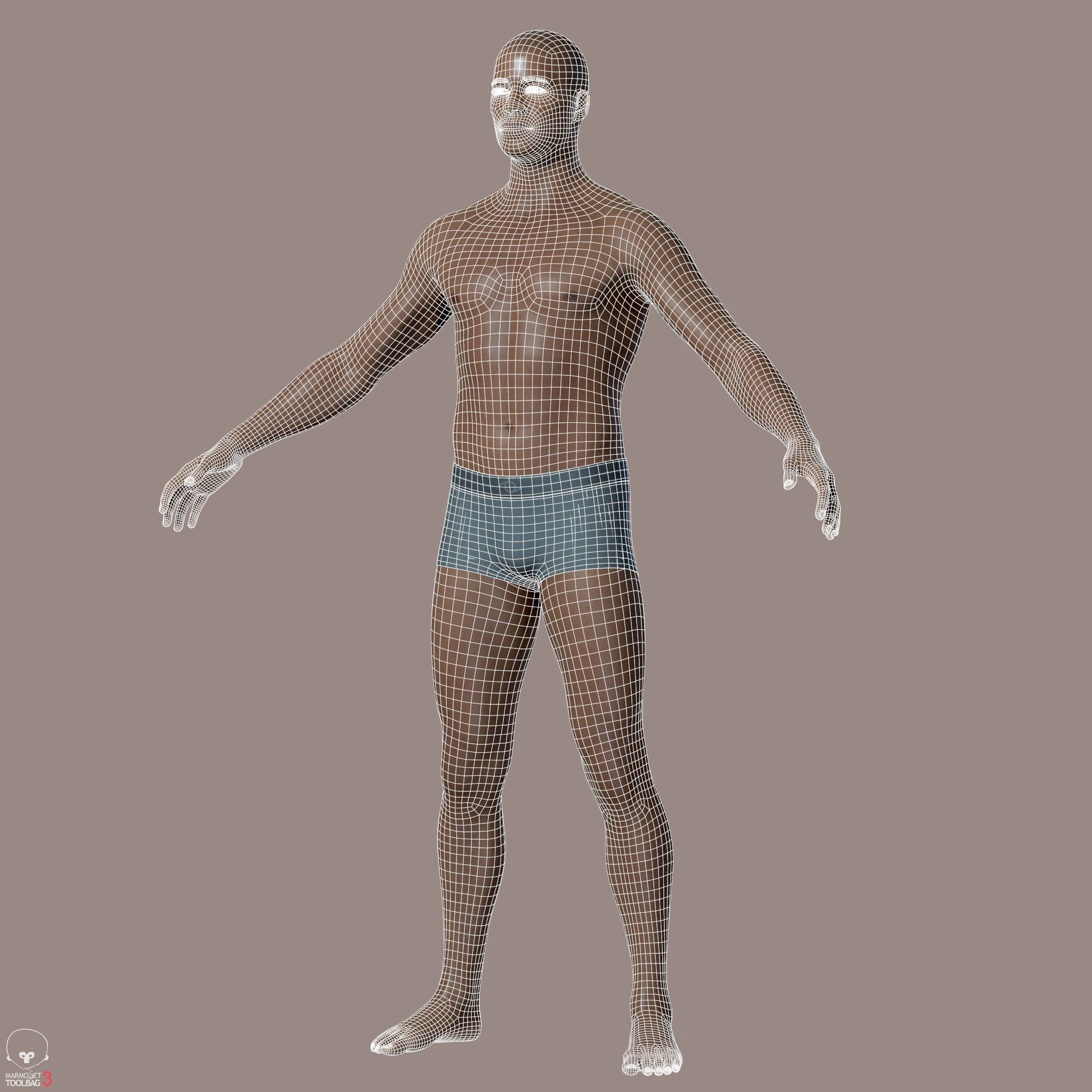3D model Average Black Male Body VR / AR / low-poly | CGTrader