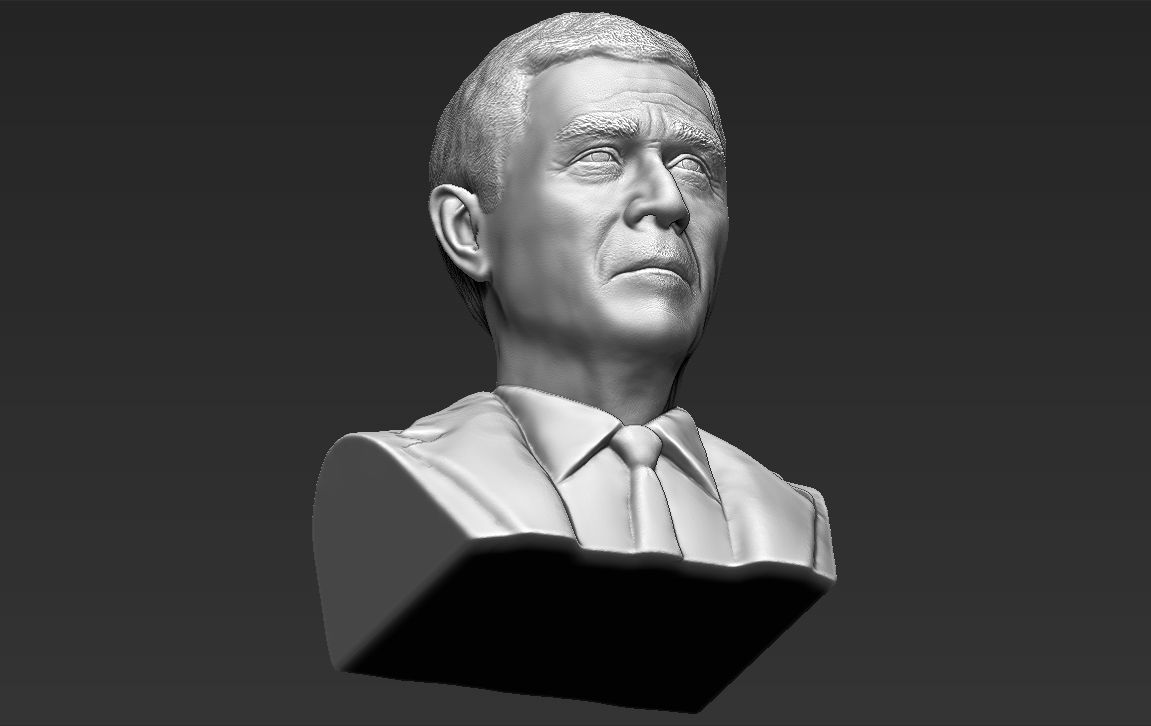 President George W Bush bust 3D printing ready stl obj formats 3D model ...