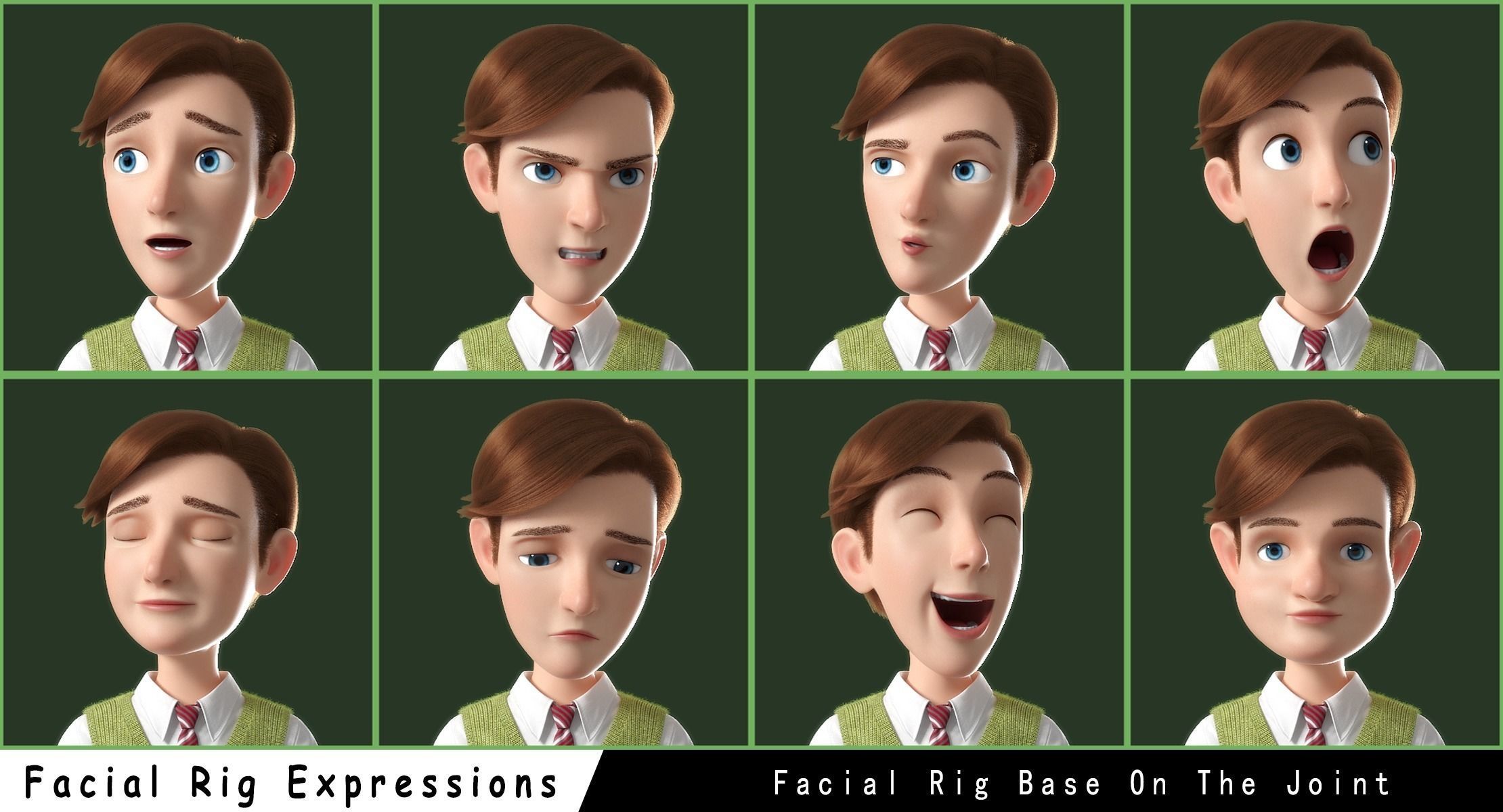 Cartoon Family Rigged V5 3D model rigged | CGTrader