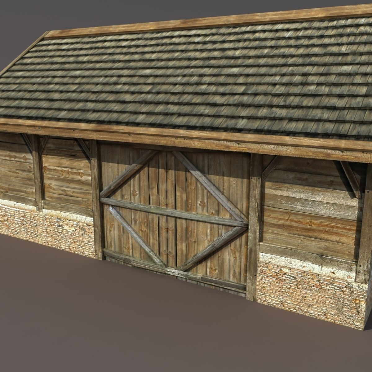 3D model Old Barn Low poly 3d model VR / AR / low-poly | CGTrader