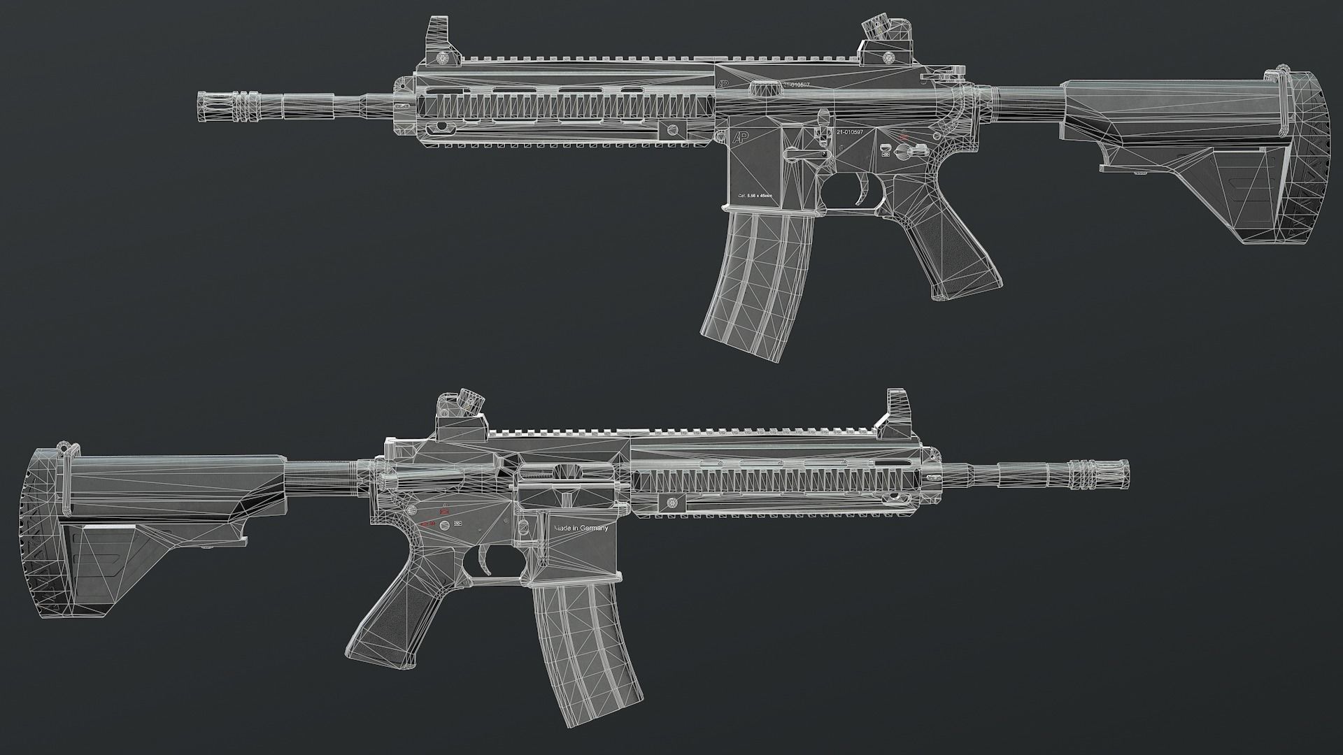 3D model HK416 Assault Rifle VR / AR / low-poly | CGTrader