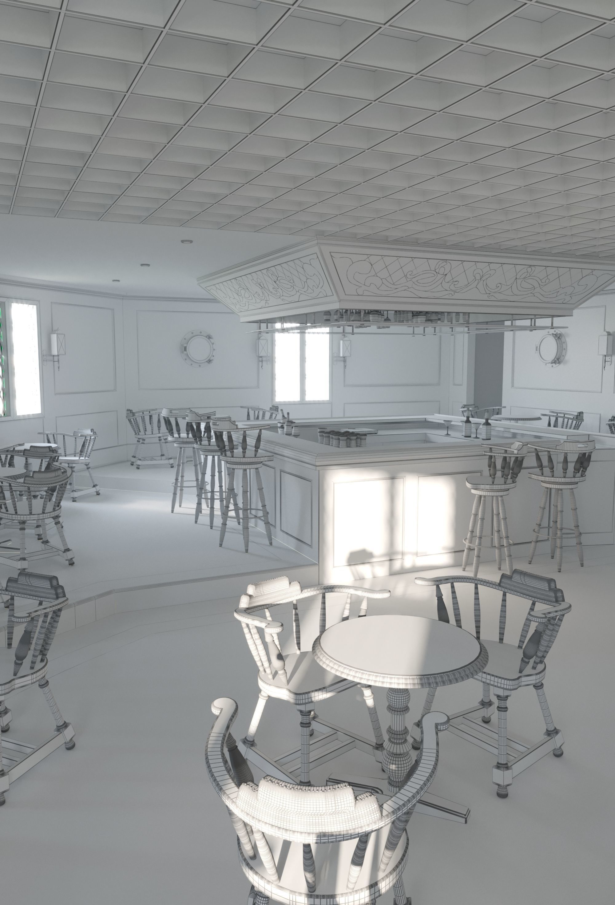Pub scene 3D model | CGTrader
