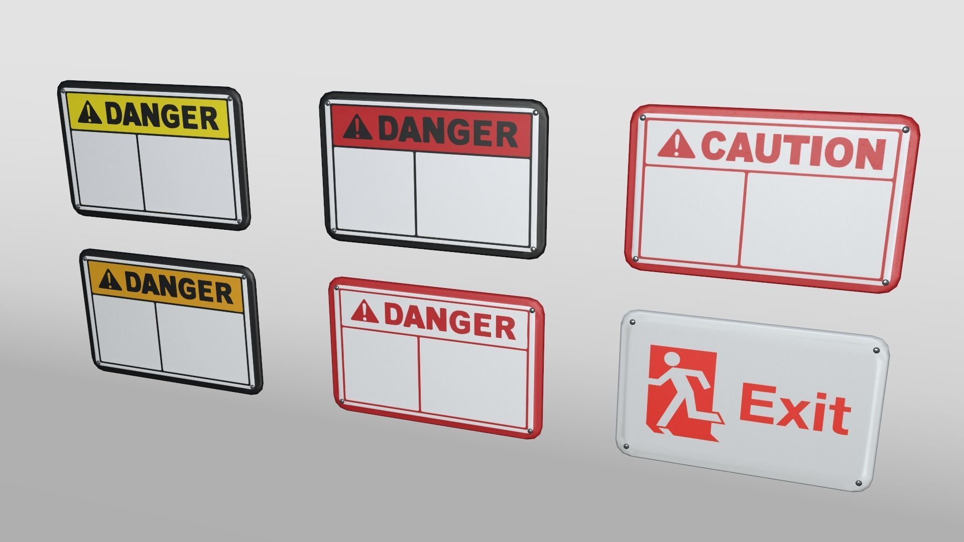 3D model Curved Wall-Attached Sign VR / AR / low-poly | CGTrader