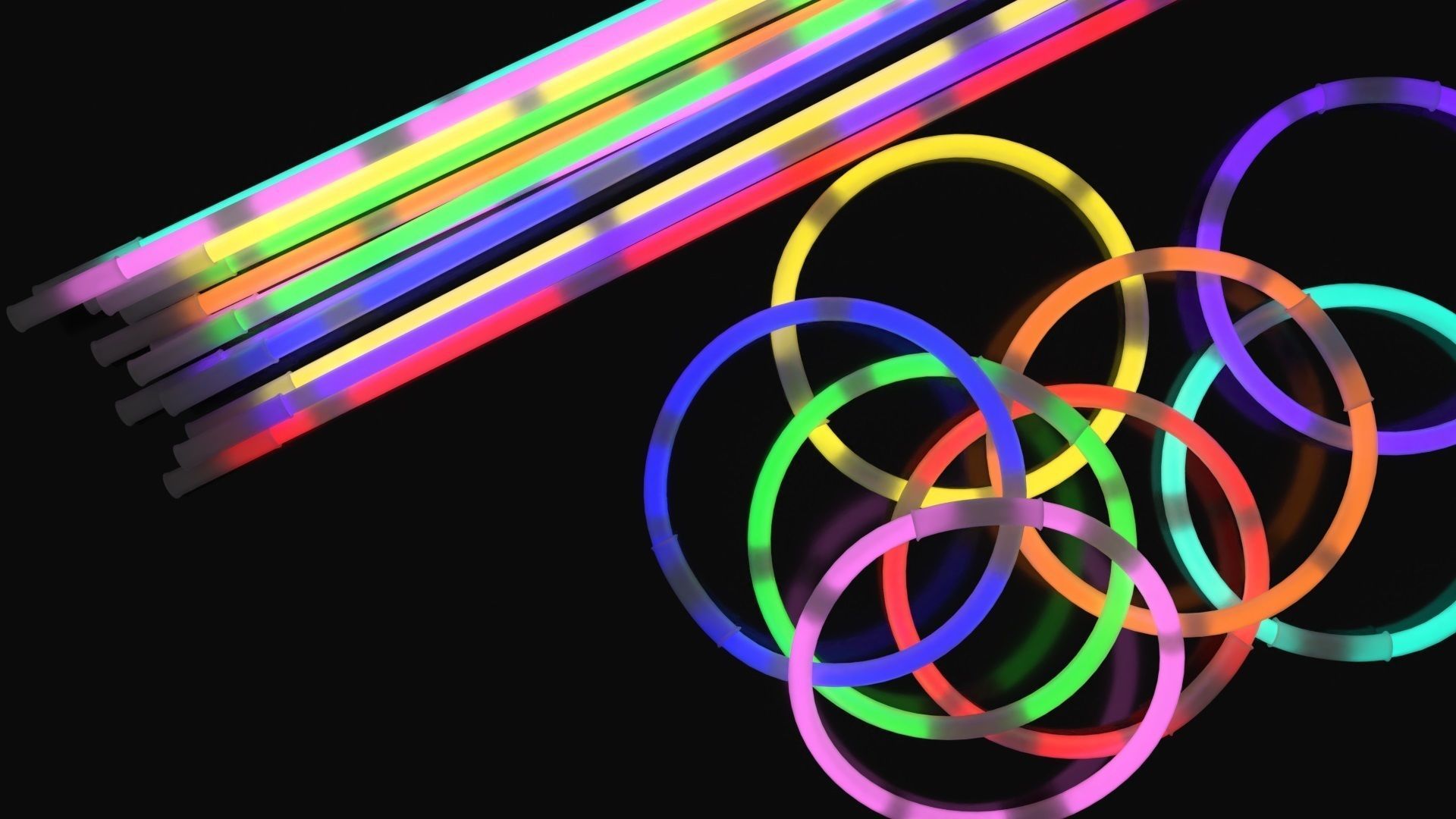 Glowsticks stick and circle free 3D model | CGTrader