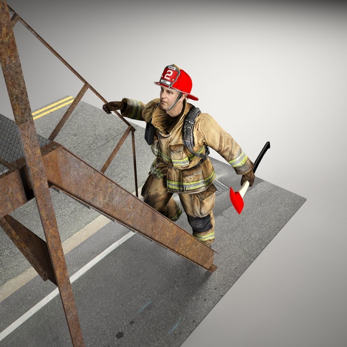 3D model 3D Firefighter characters VR / AR / low-poly | CGTrader