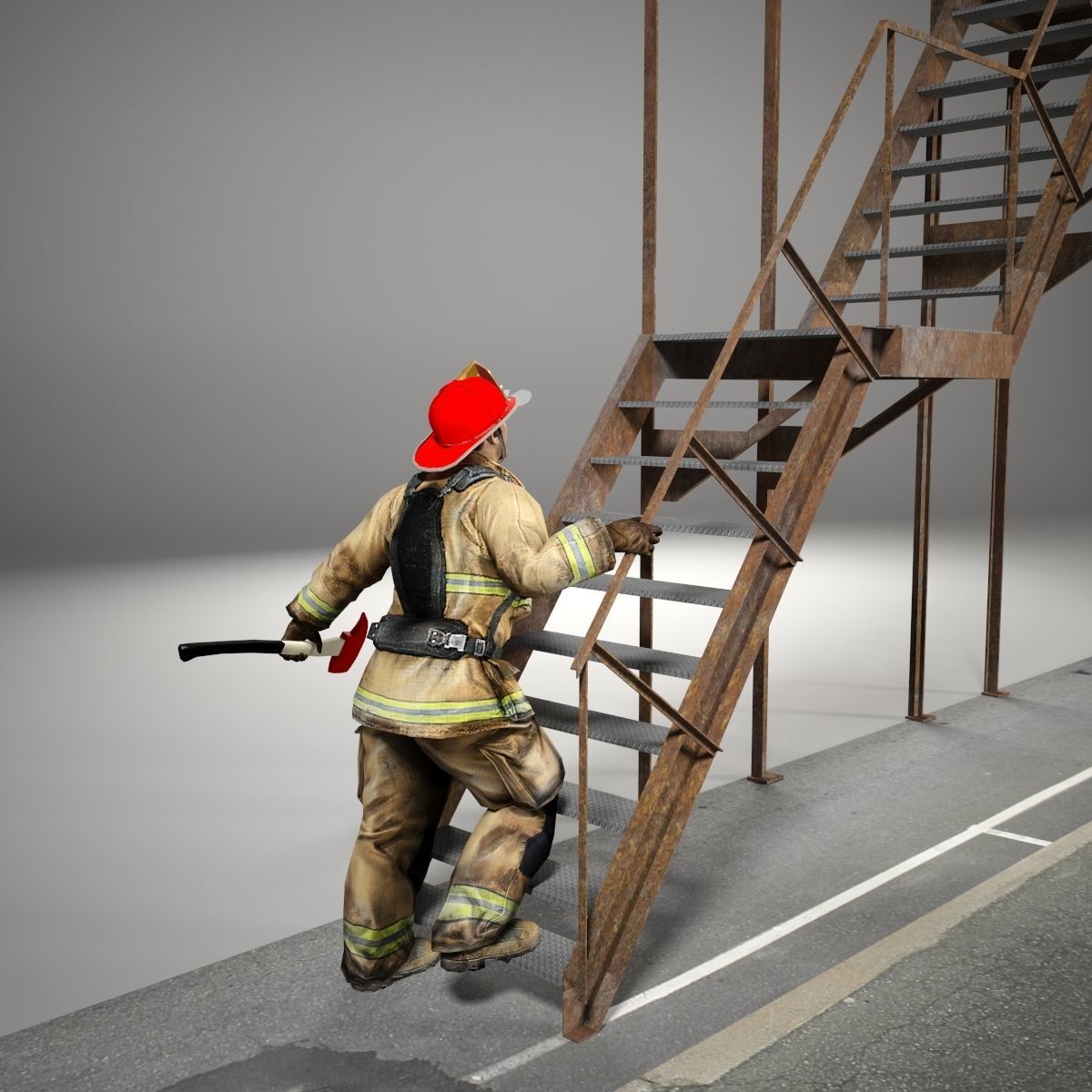 3D model 3D Firefighter characters VR / AR / low-poly | CGTrader