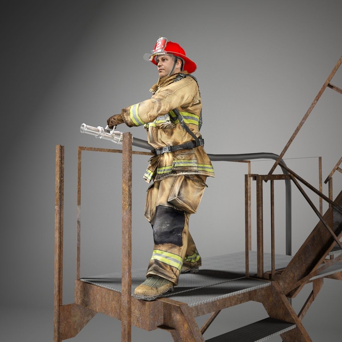 3D model 3D Firefighter characters VR / AR / low-poly | CGTrader