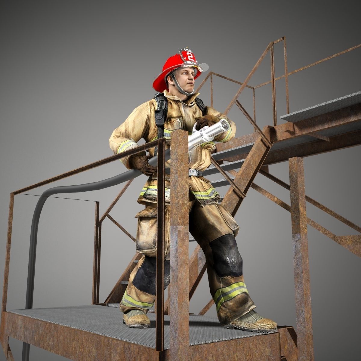 3D model 3D Firefighter characters VR / AR / low-poly | CGTrader